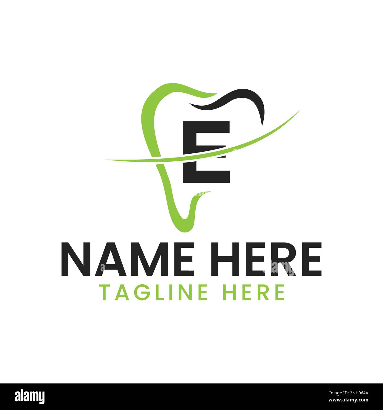 Letter E Dental Logo Concept With Teeth And Smile Icon. Dental Logotype ...