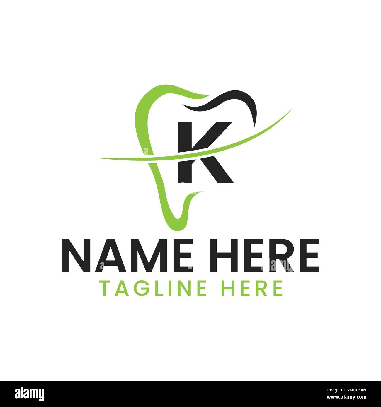 Letter K Dental Logo Concept With Teeth And Smile Icon. Dental Logotype ...