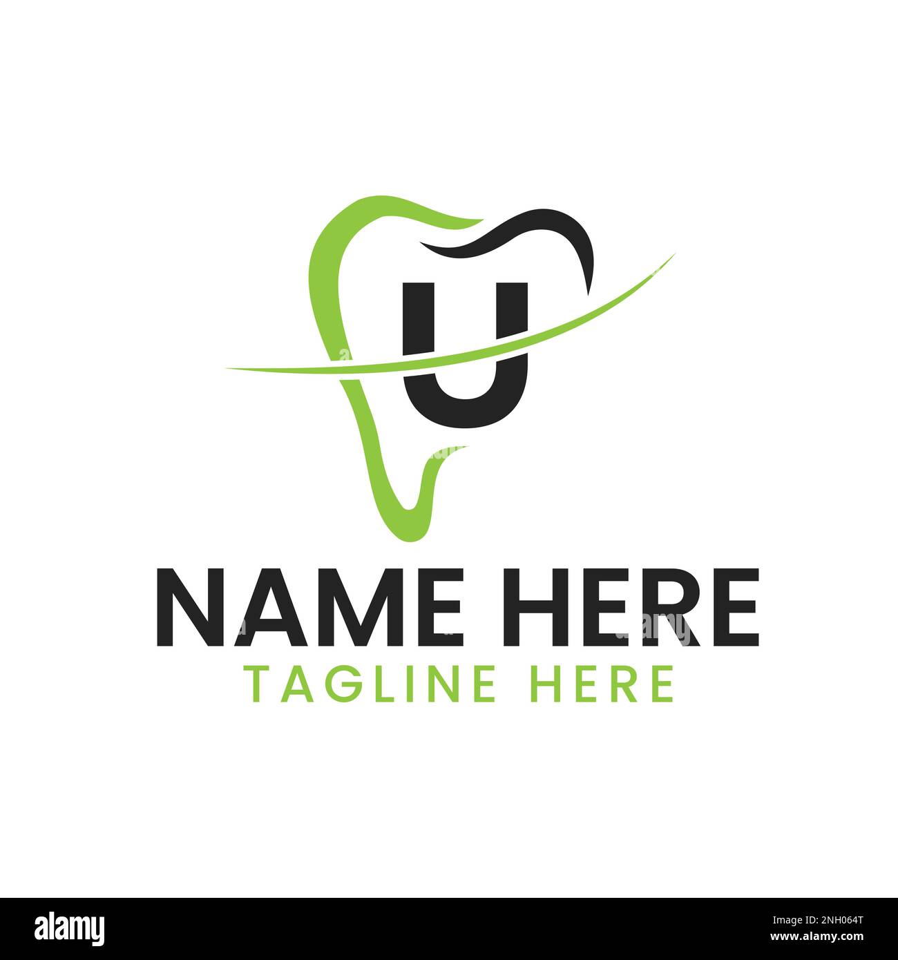 Letter U Dental Logo Concept With Teeth And Smile Icon. Dental Logotype ...