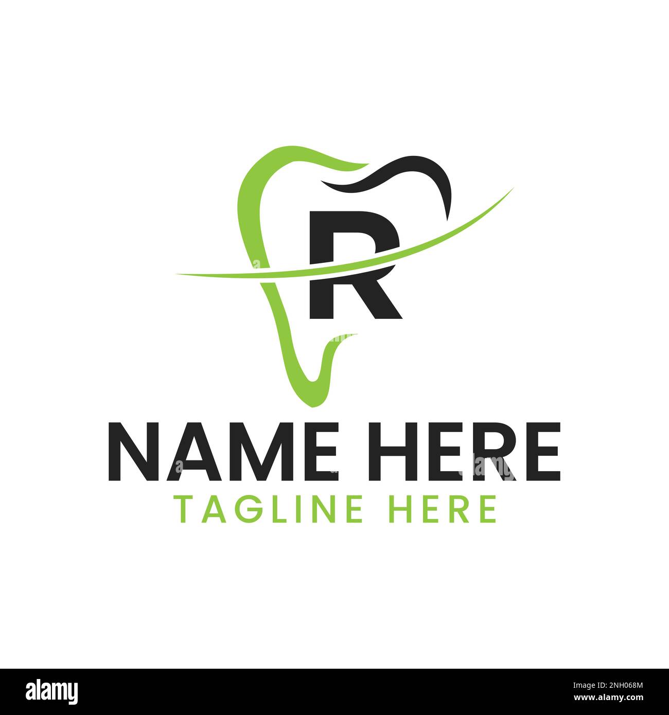 Letter R Dental Logo Concept With Teeth And Smile Icon. Dental Logotype ...