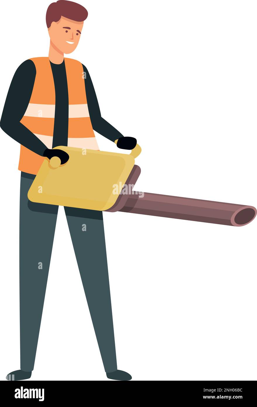 Cleaner motor tool icon cartoon vector. Street garbage. Waste janitor ...