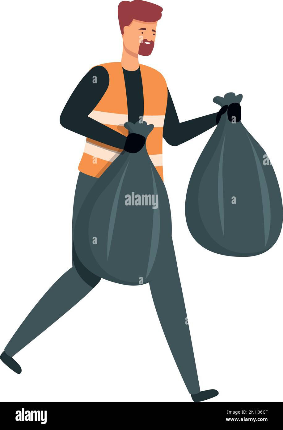 Garbage bag icon cartoon vector. Street cleaner. Paper design Stock ...