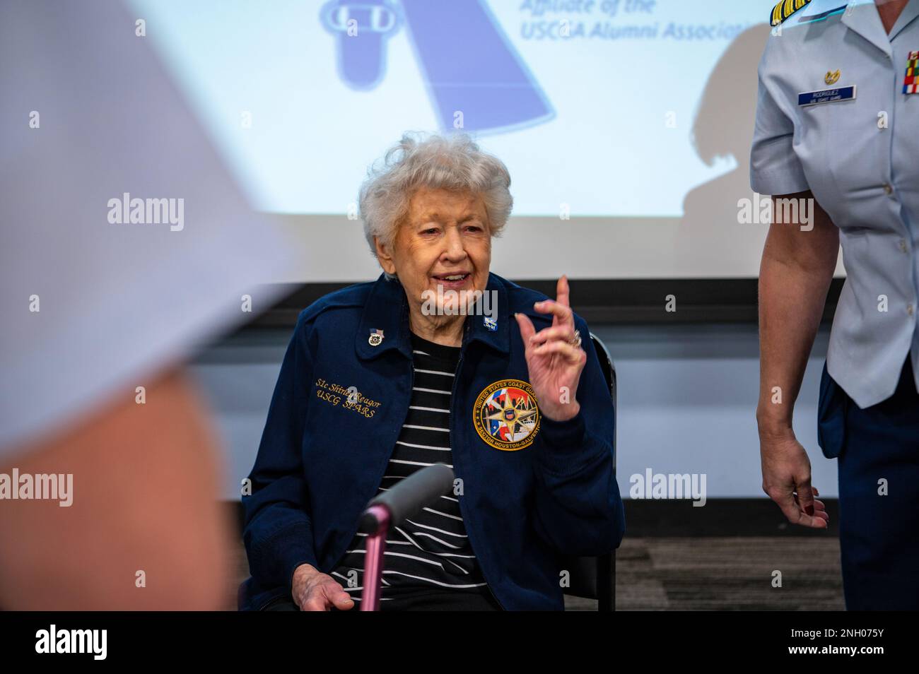 Mrs. Shirley Reagor, an original member of the U.S. Coast Guard Women's ...