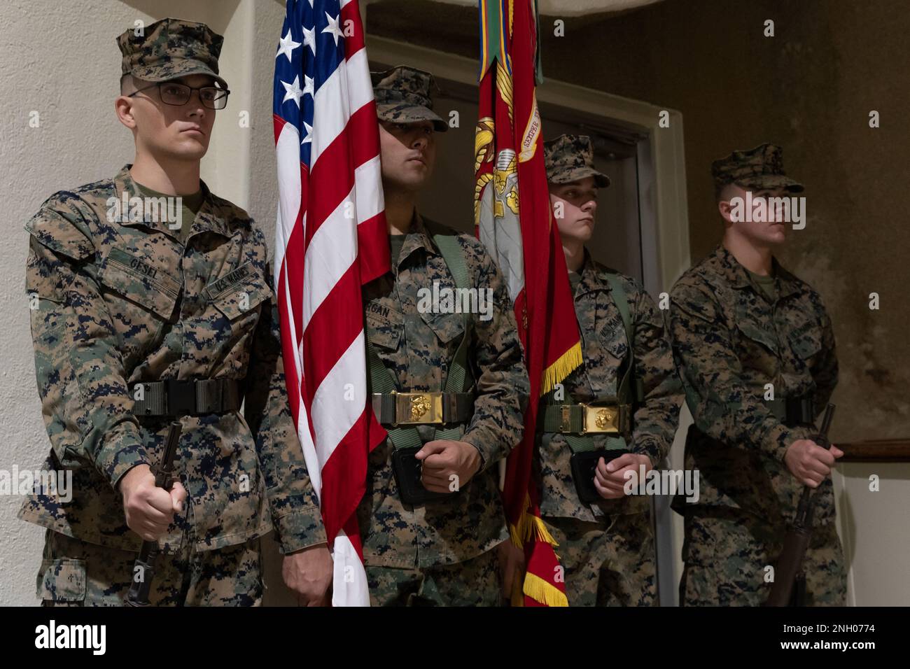 U.S. Marines with Marine Air Control Group (MACG) 18 participate in an ...