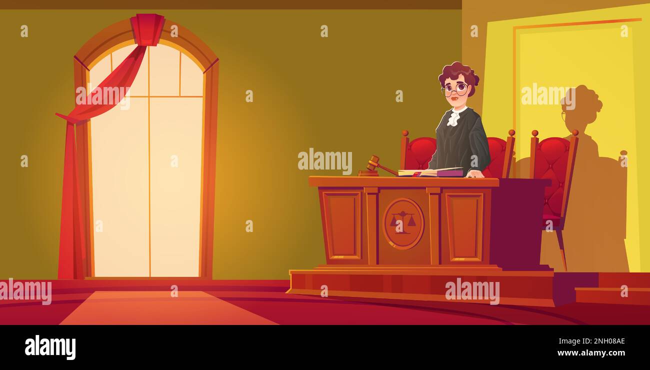 Cartoon Courtroom Scene