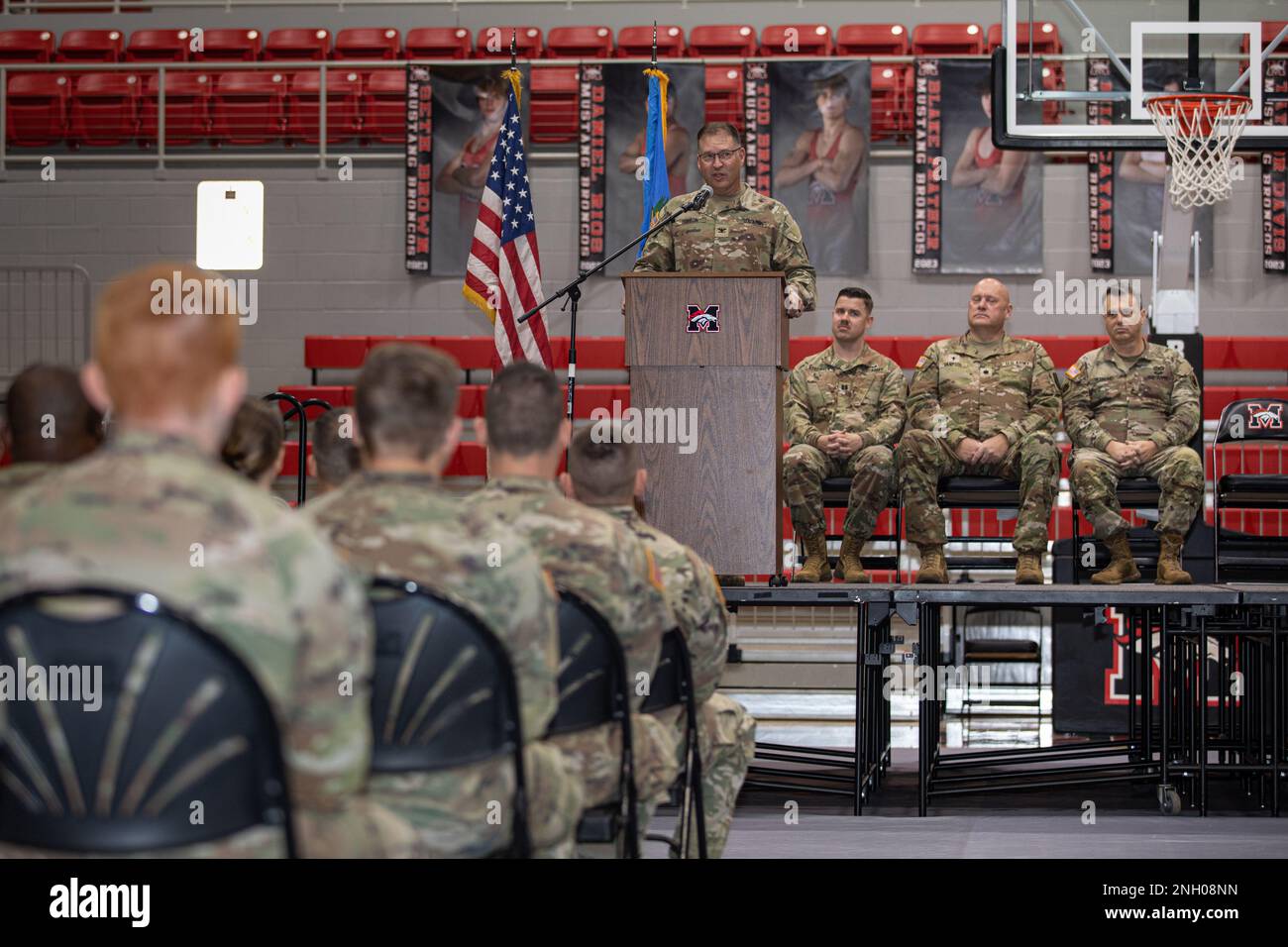 Col. Thomas Gibson, commander of the 45th Field Artillery Brigade ...
