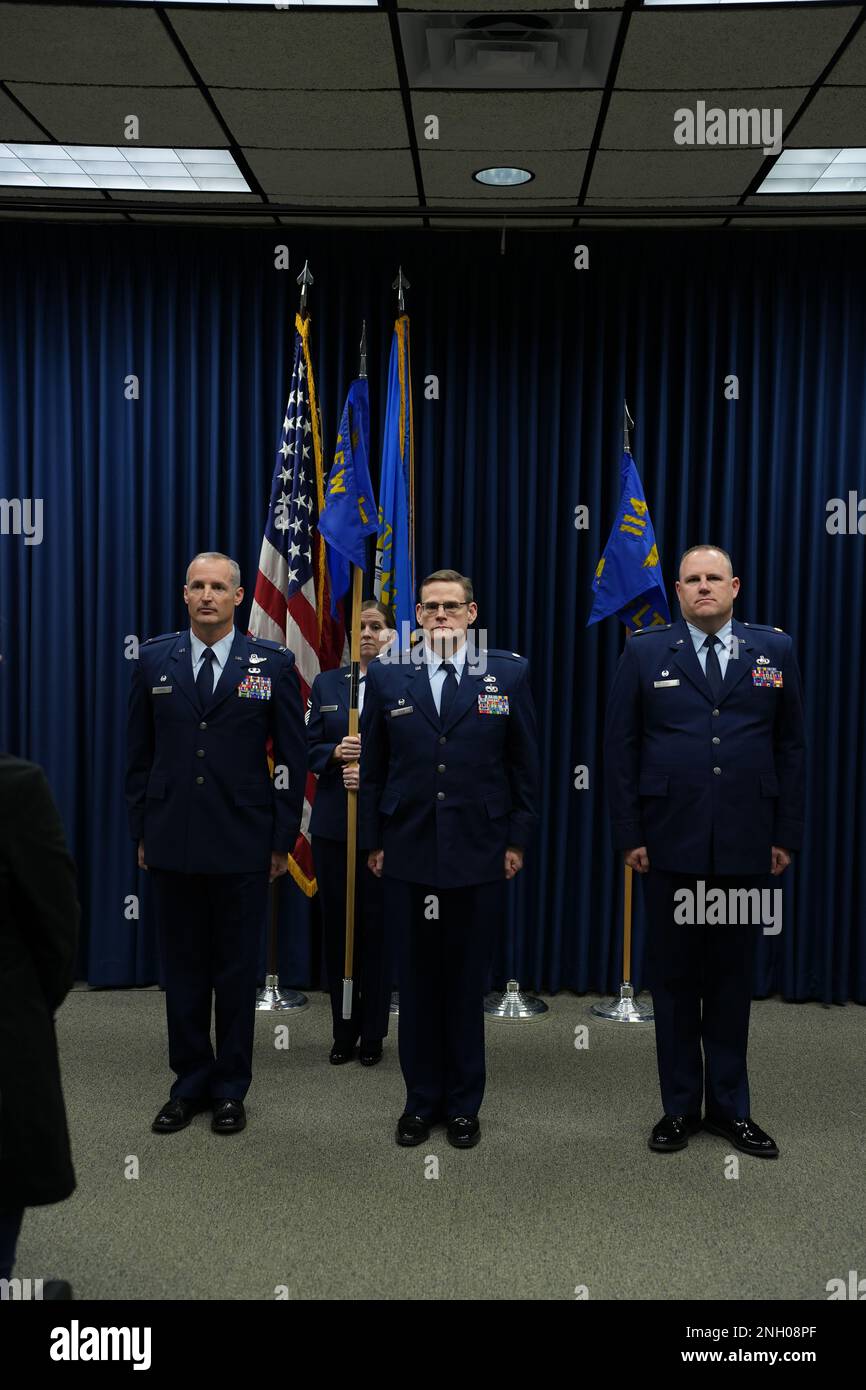 U.S. Air Force Col. Mark Morrell, left, 114th Fighter Wing commander ...