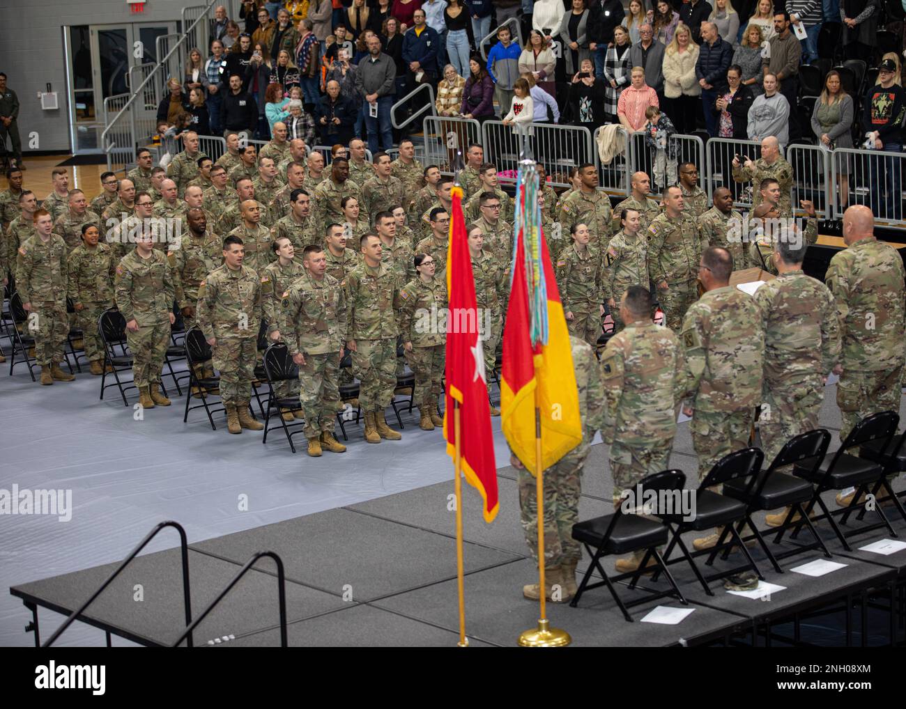 Oklahoma Army National Guard Soldiers with Headquarters Battery, 45th Field Artillery Brigade ...