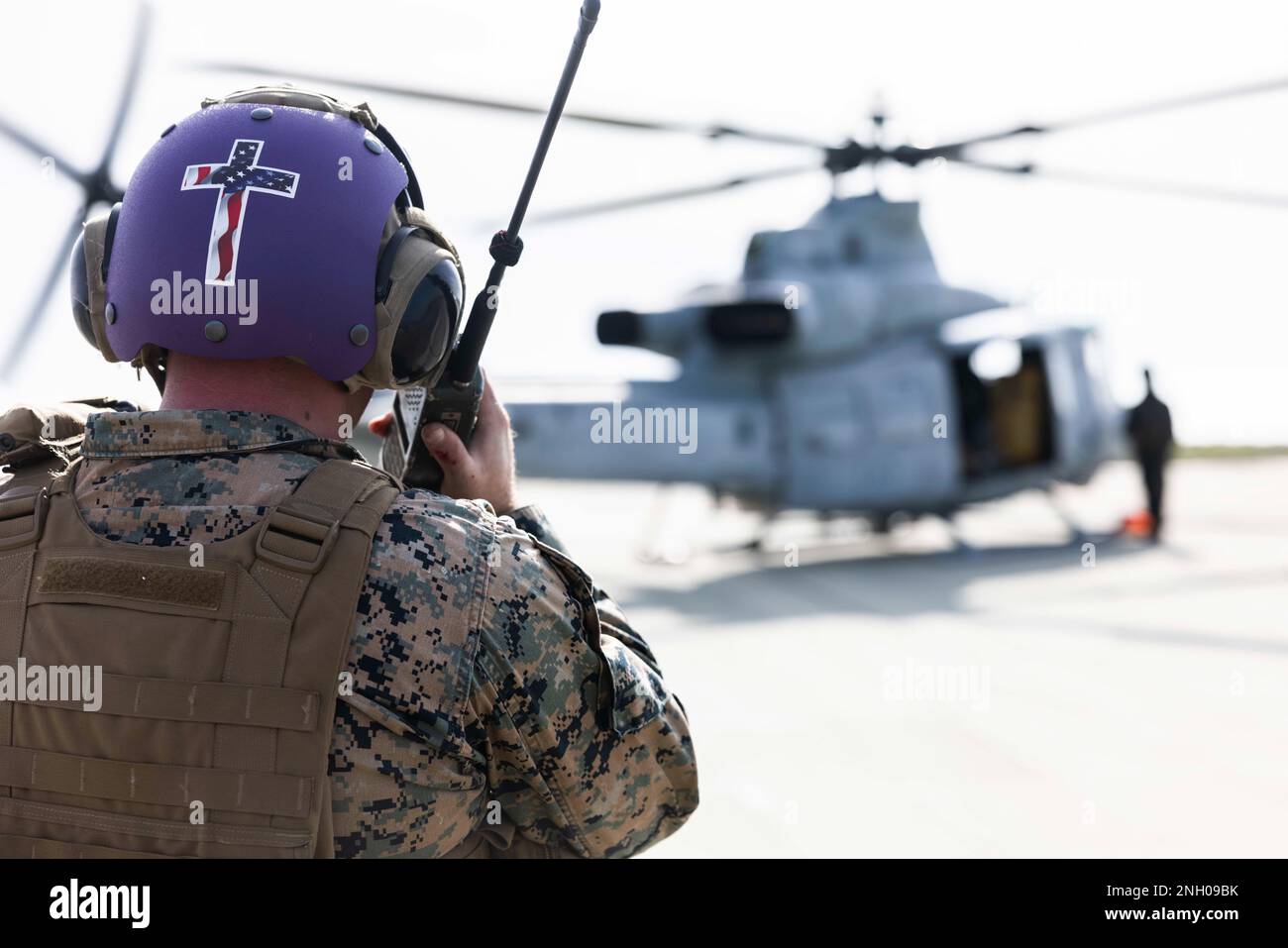 U.S. Marine Corps Sgt. John Williams, a line safety noncommissioned ...
