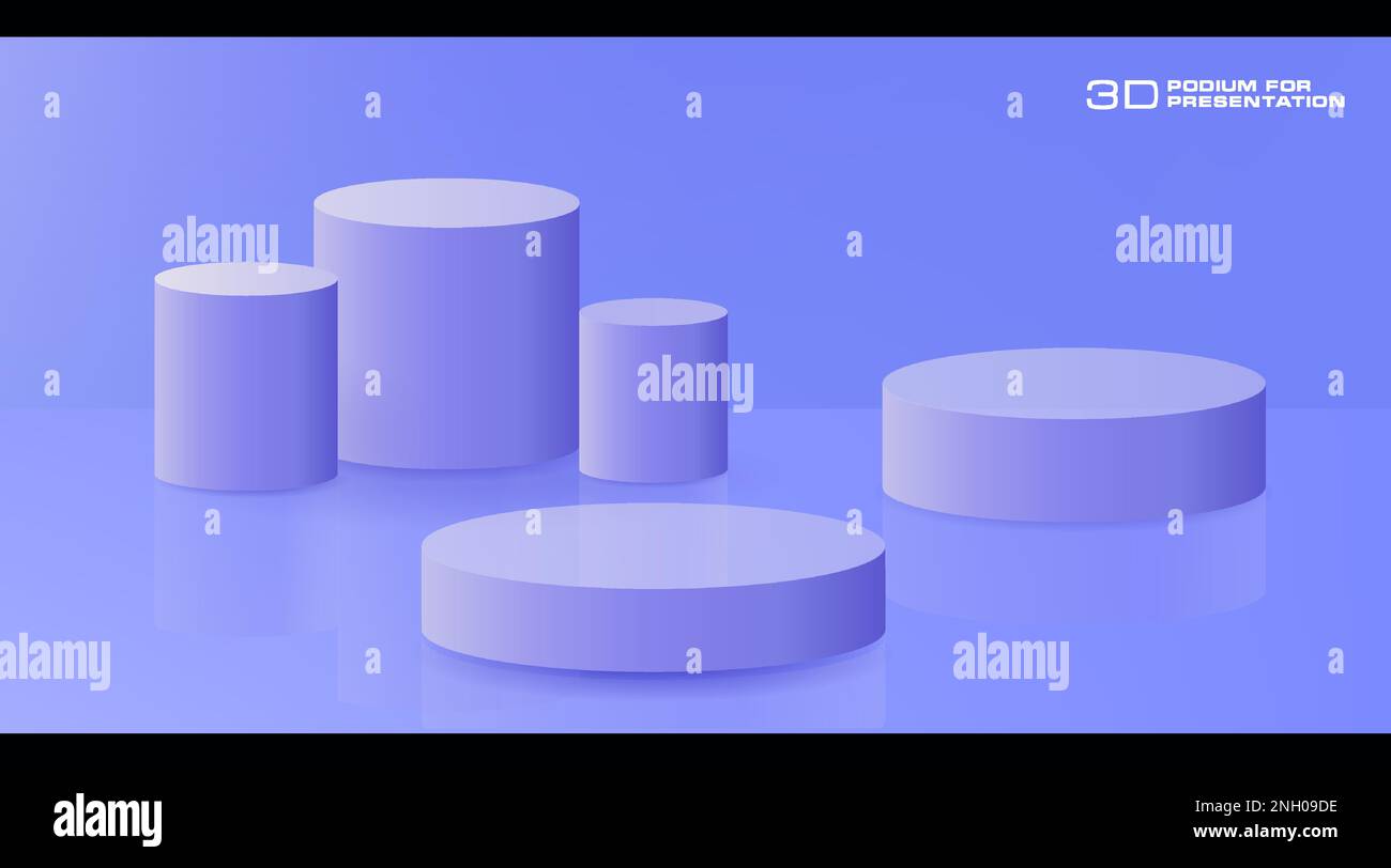 3D podium. Cylindrical pedestal. Minimalistic 3D scene-podium for the ...