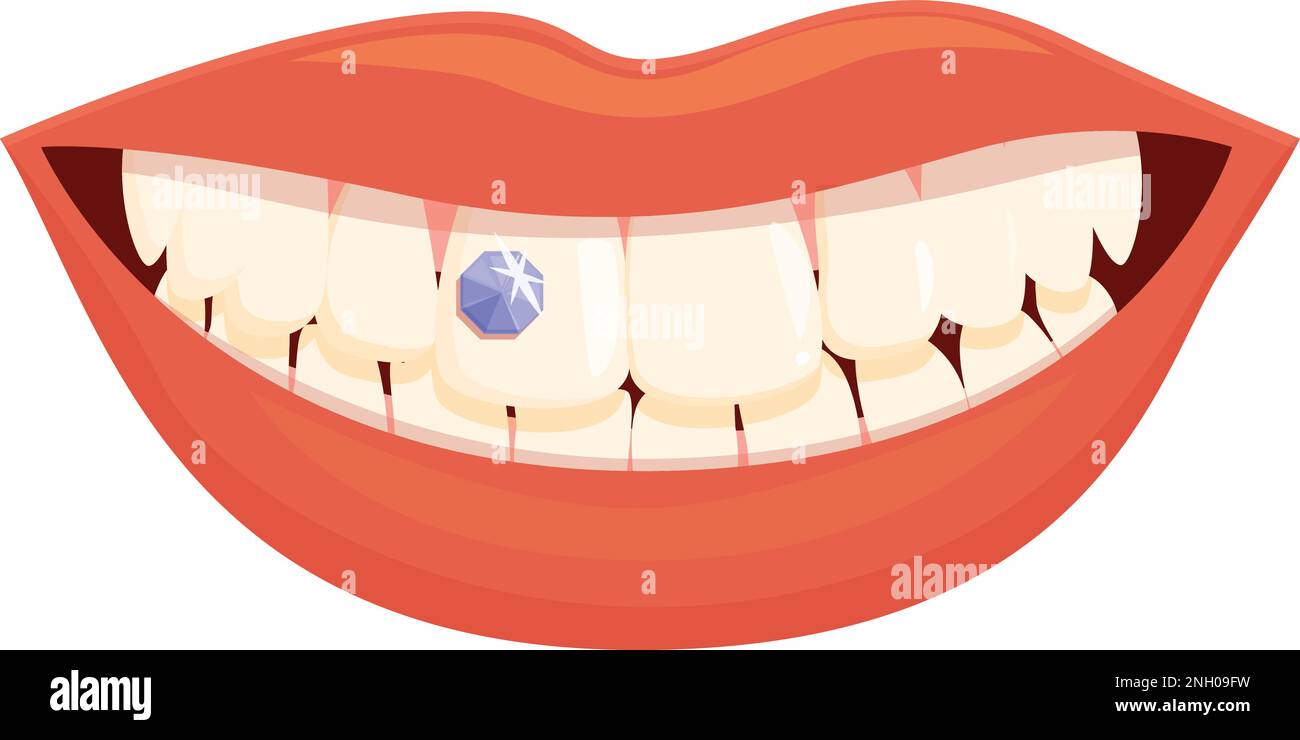 Dentist tooth gem icon cartoon vector. Dental care. Clean mouth Stock ...