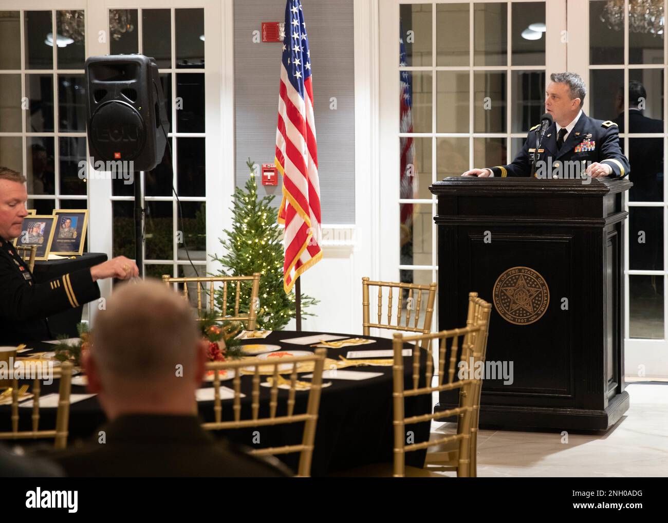 Brig. Gen. Thomas H. Mancino, adjutant general for Oklahoma, speaks at ...