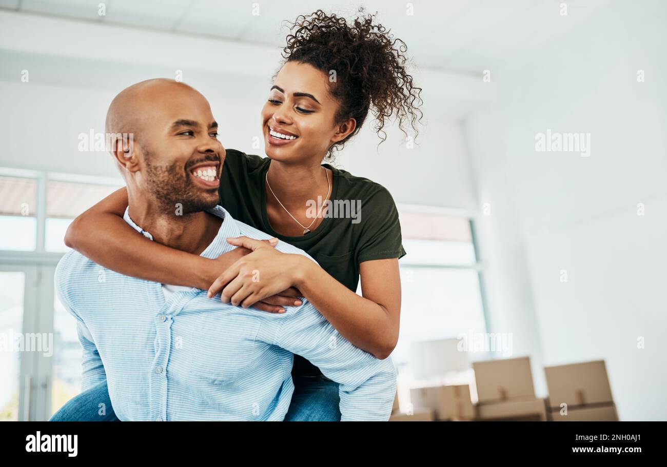 What an exciting new beginning this is for us. a young couple having ...