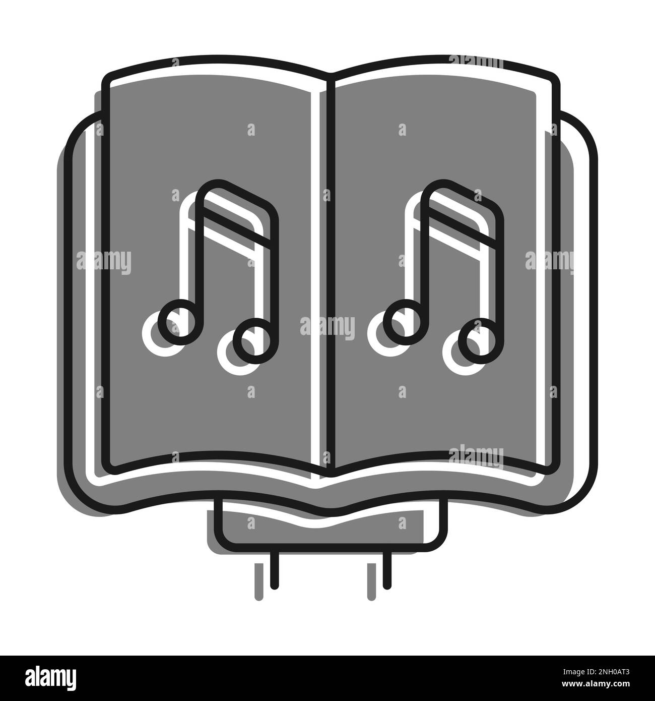 Linear filled with gray color icon. Notebook With Notes For Holding ...