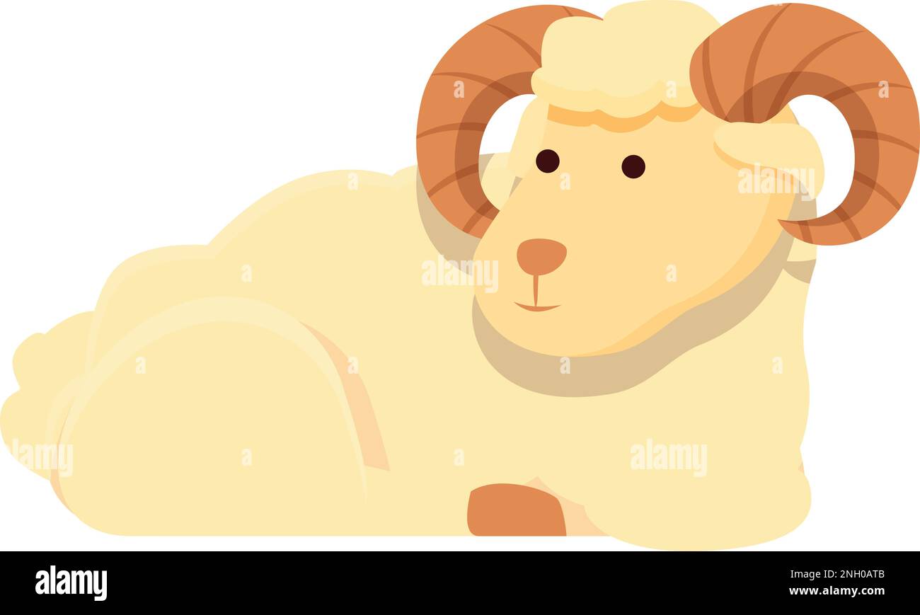 Tired ram icon cartoon vector. Animal lamb. Nature mascot Stock Vector ...
