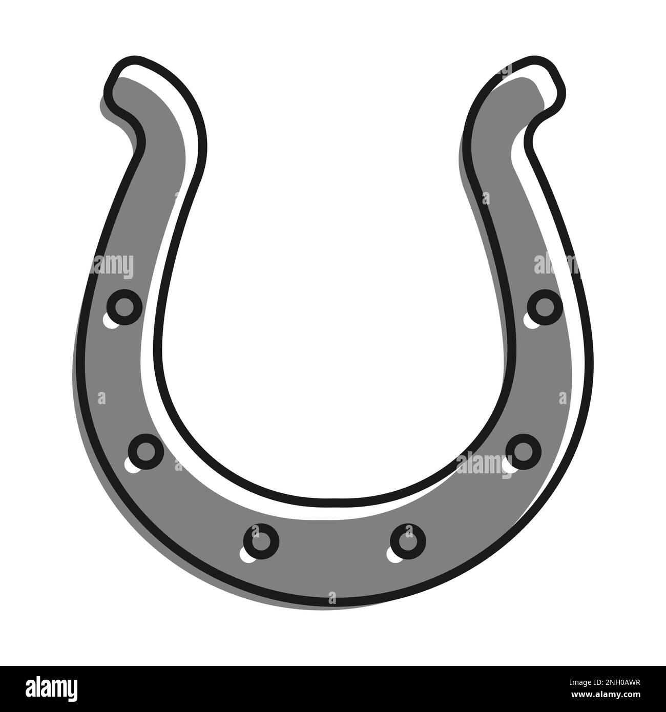 Linear filled with gray color icon. Metal Horseshoe For Horse. Symbol Of Good Luck And Happiness ...