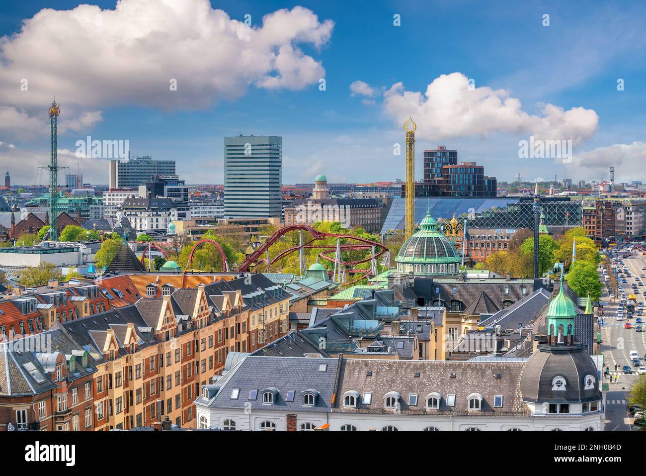 Copenhagen downtown city skyline, cityscape of Denmark from top view ...