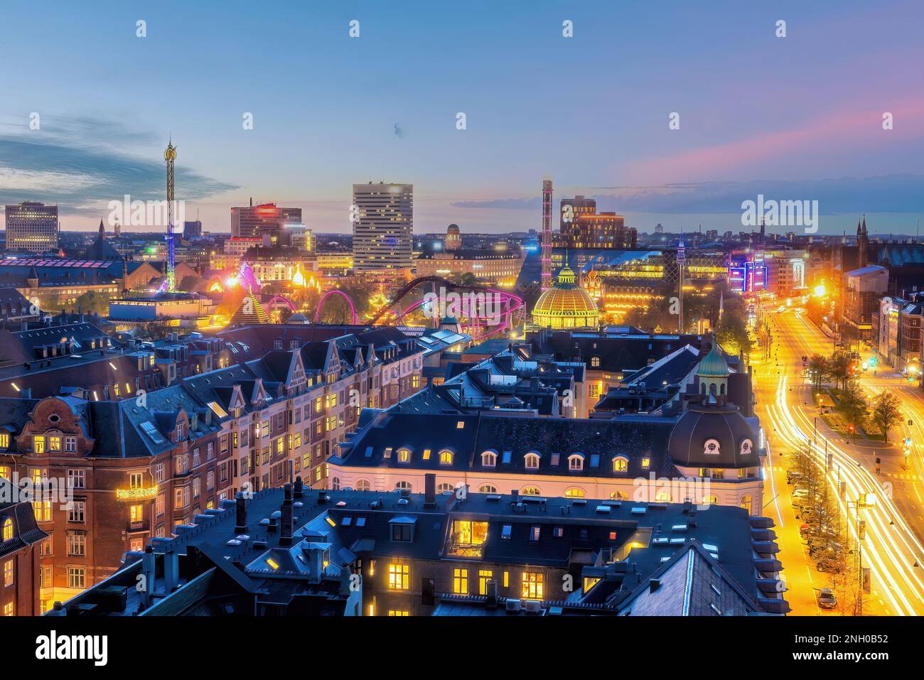 Copenhagen downtown city skyline, cityscape of Denmark Stock Photo - Alamy