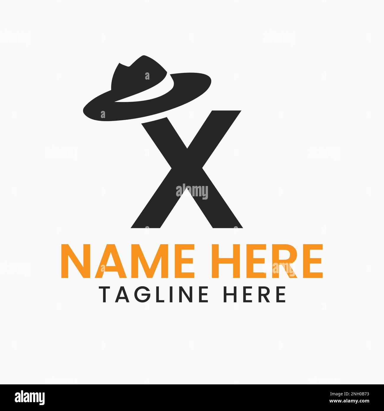 Letter X Gentlemen Hat Logo Design Concept With Cowboy Hat Icon ...