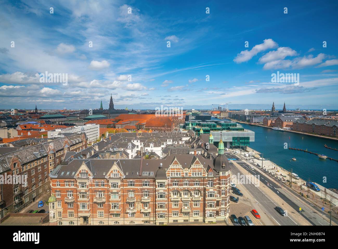 Copenhagen downtown city skyline, cityscape of Denmark from top view ...
