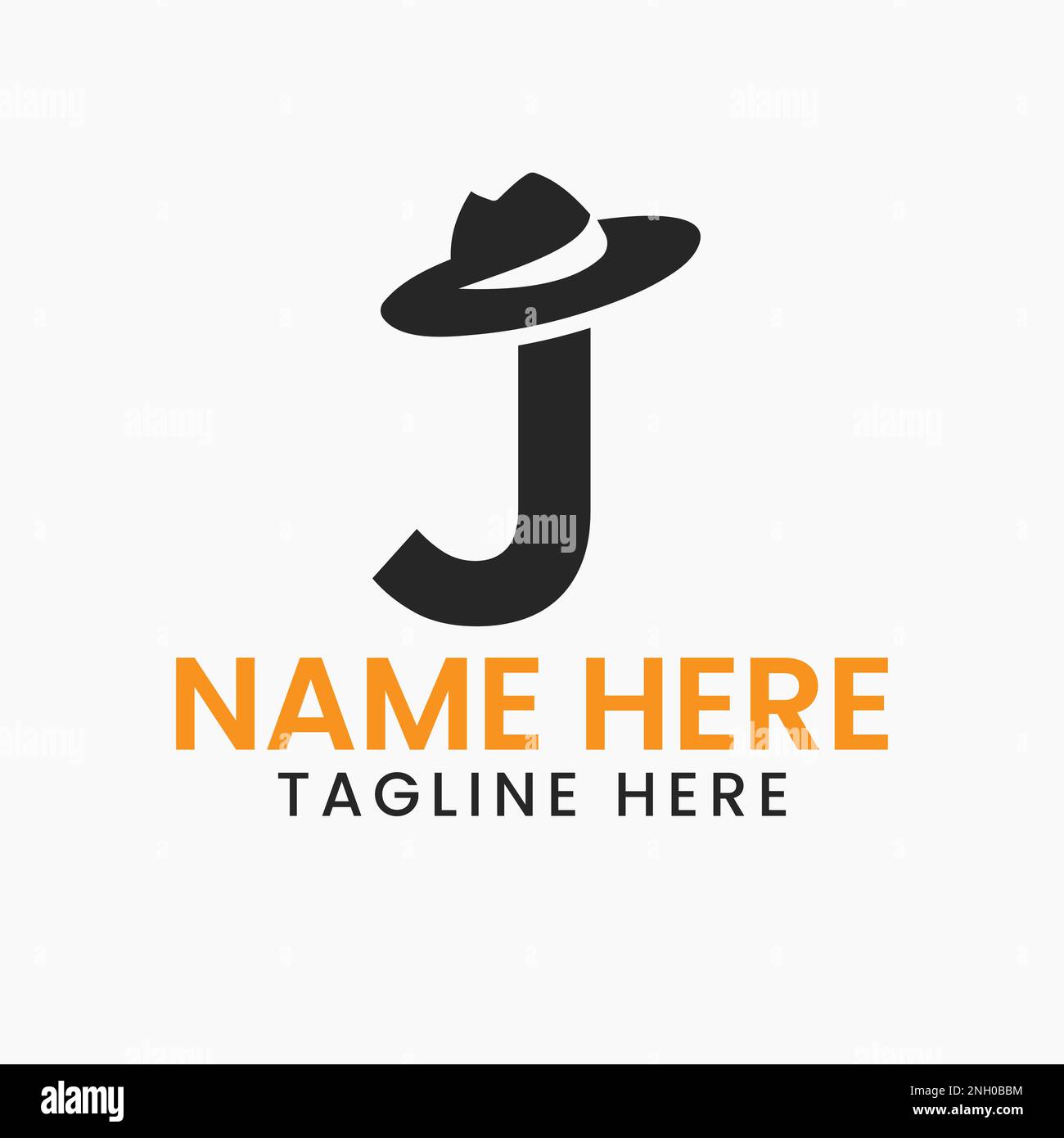 Letter J Gentlemen Hat Logo Design Concept With Cowboy Hat Icon ...
