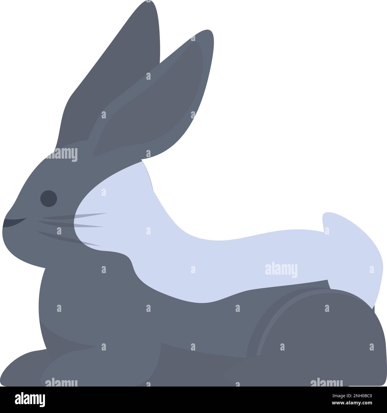 Black white rabbit icon cartoon vector. Easter animal. Cute pet Stock ...