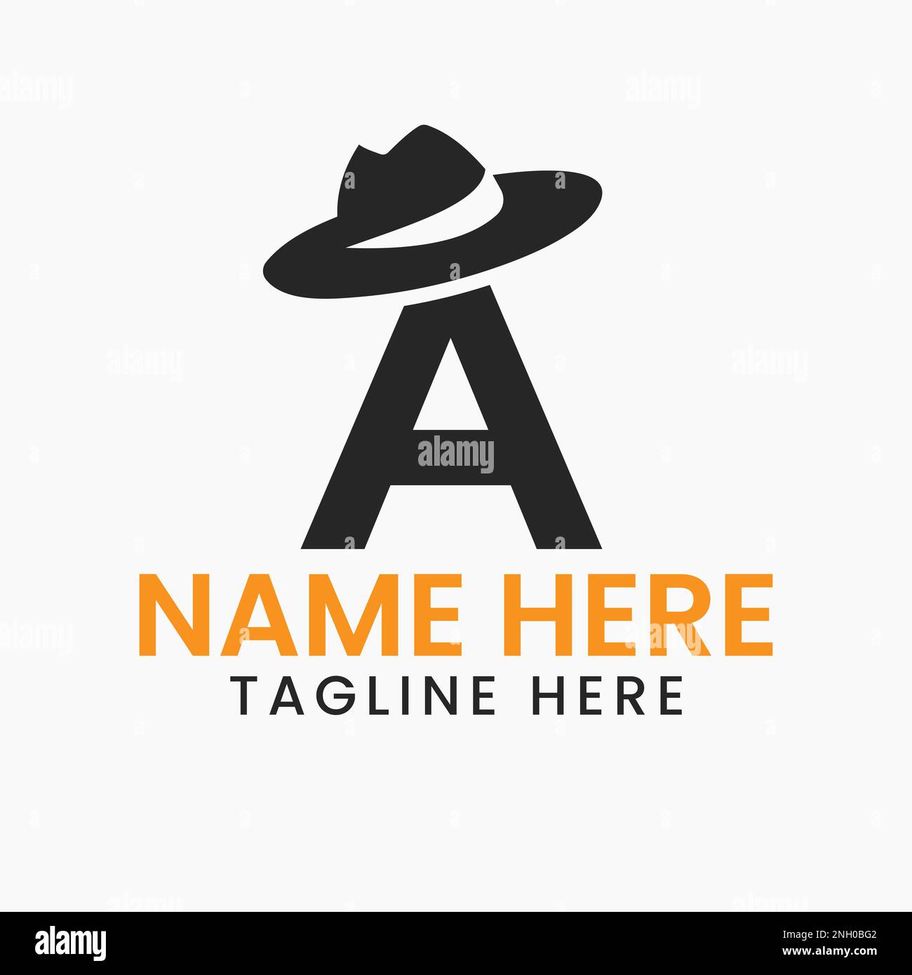 Letter A Gentlemen Hat Logo Design Concept With Cowboy Hat Icon ...