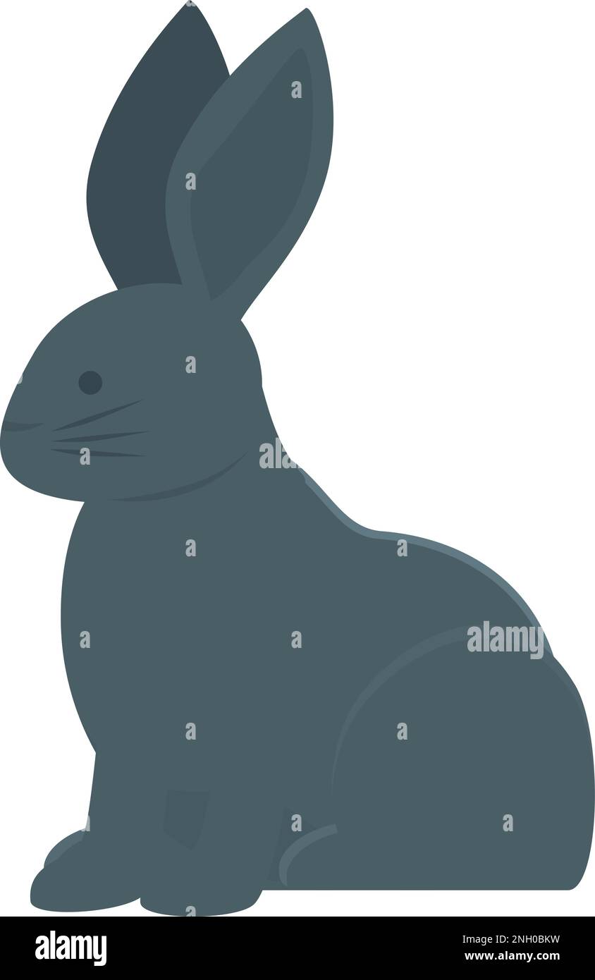 Black rabbit icon cartoon vector. Pet animal. Rodent mammal Stock ...