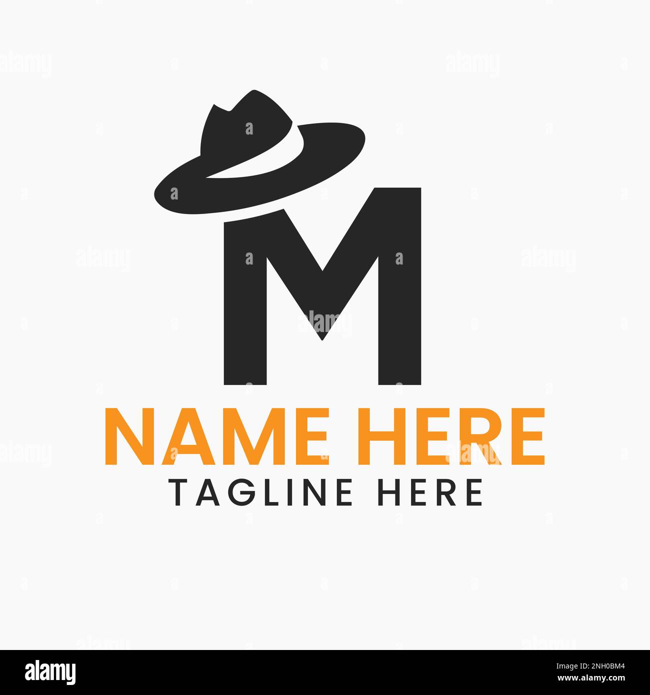 Letter M Gentlemen Hat Logo Design Concept With Cowboy Hat Icon ...