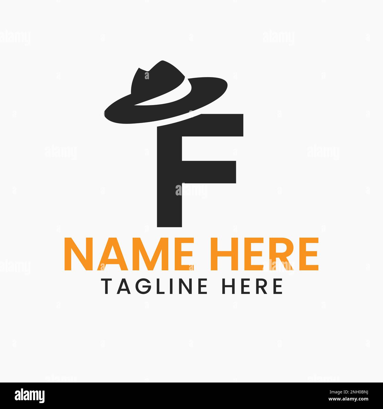 Letter F Gentlemen Hat Logo Design Concept With Cowboy Hat Icon ...