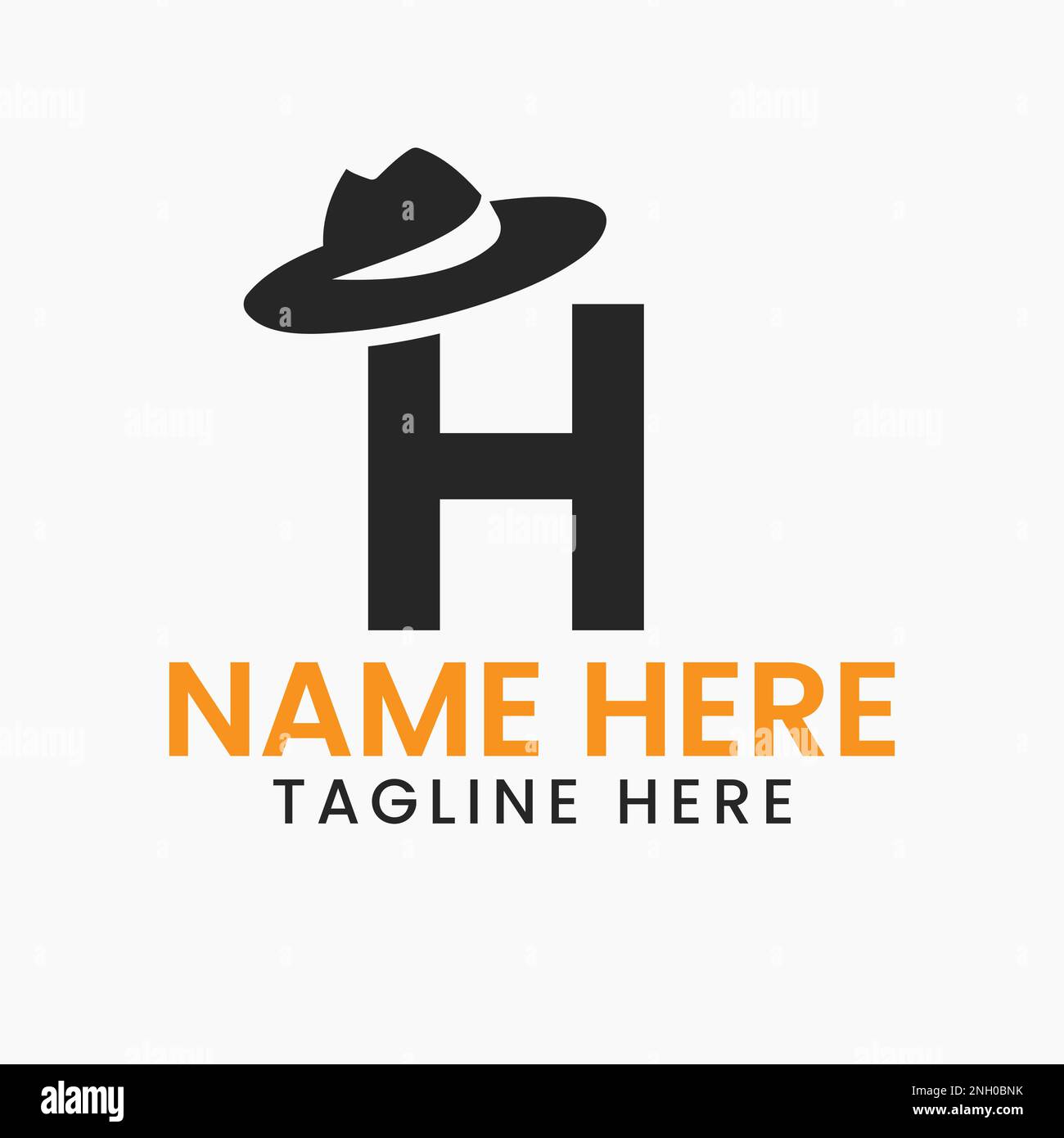 Letter H Gentlemen Hat Logo Design Concept With Cowboy Hat Icon ...