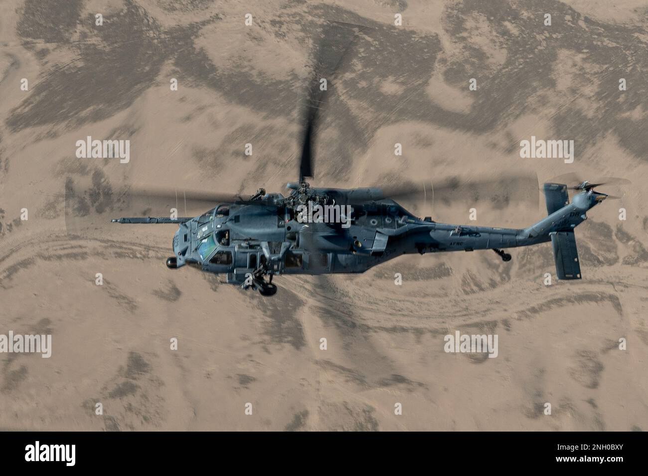 A U.S. Air Force HH-60G Pave Hawk helicopter assigned to the 1st Expeditionary Rescue group ...