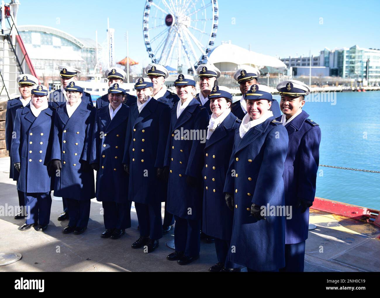 Members of the U.S. Coast Guard Academy Glee Club pause during a ...