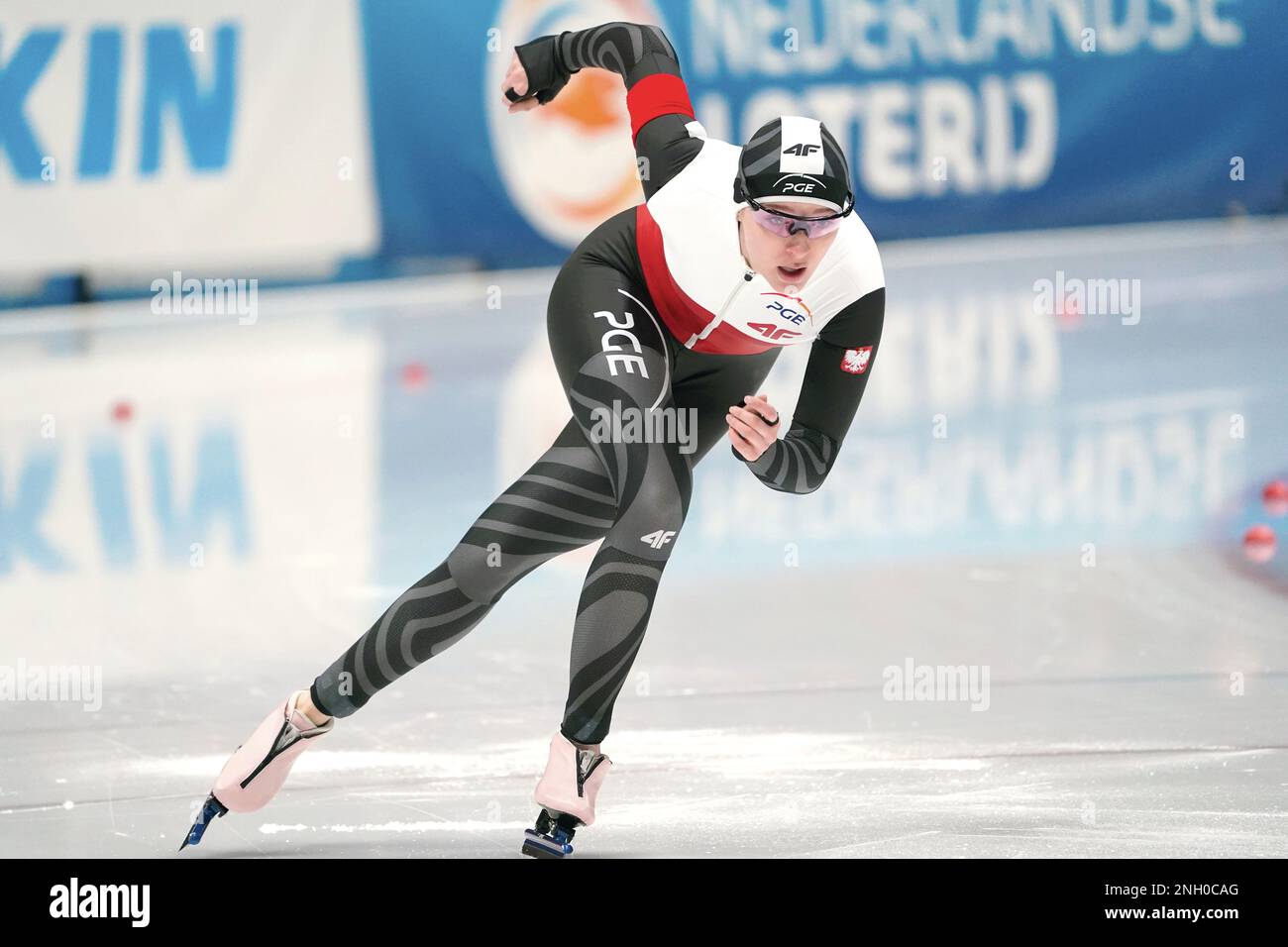 Martyna Baran (POL) in action on 500m women B-division during ISU World ...
