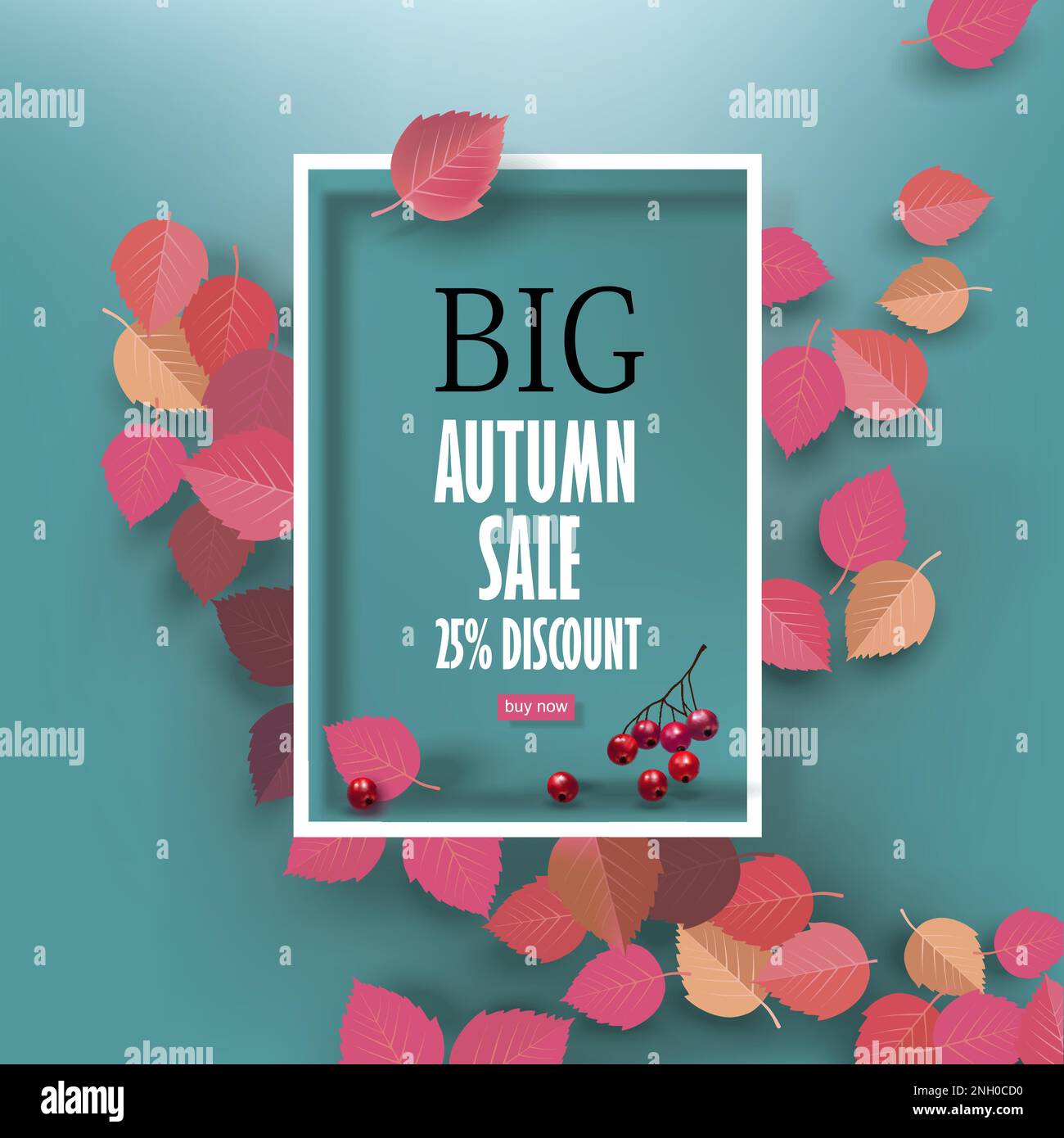 Discount frame with autumn leaves. Autumn sale template. Layouts for ...