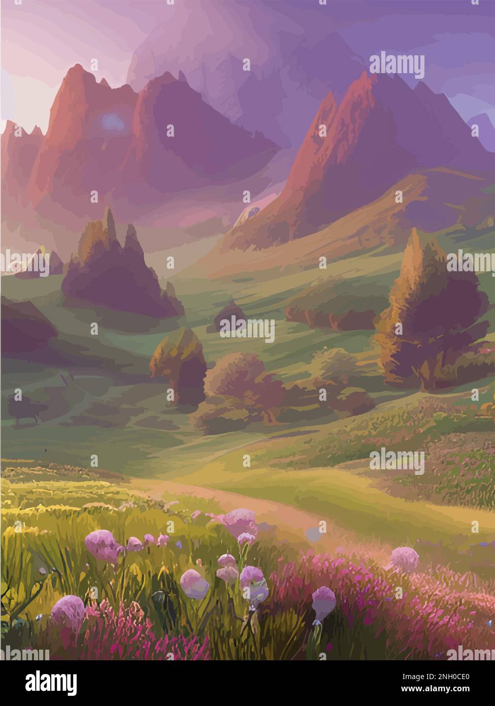 Rock and alpine garden Stock Vector Images - Alamy
