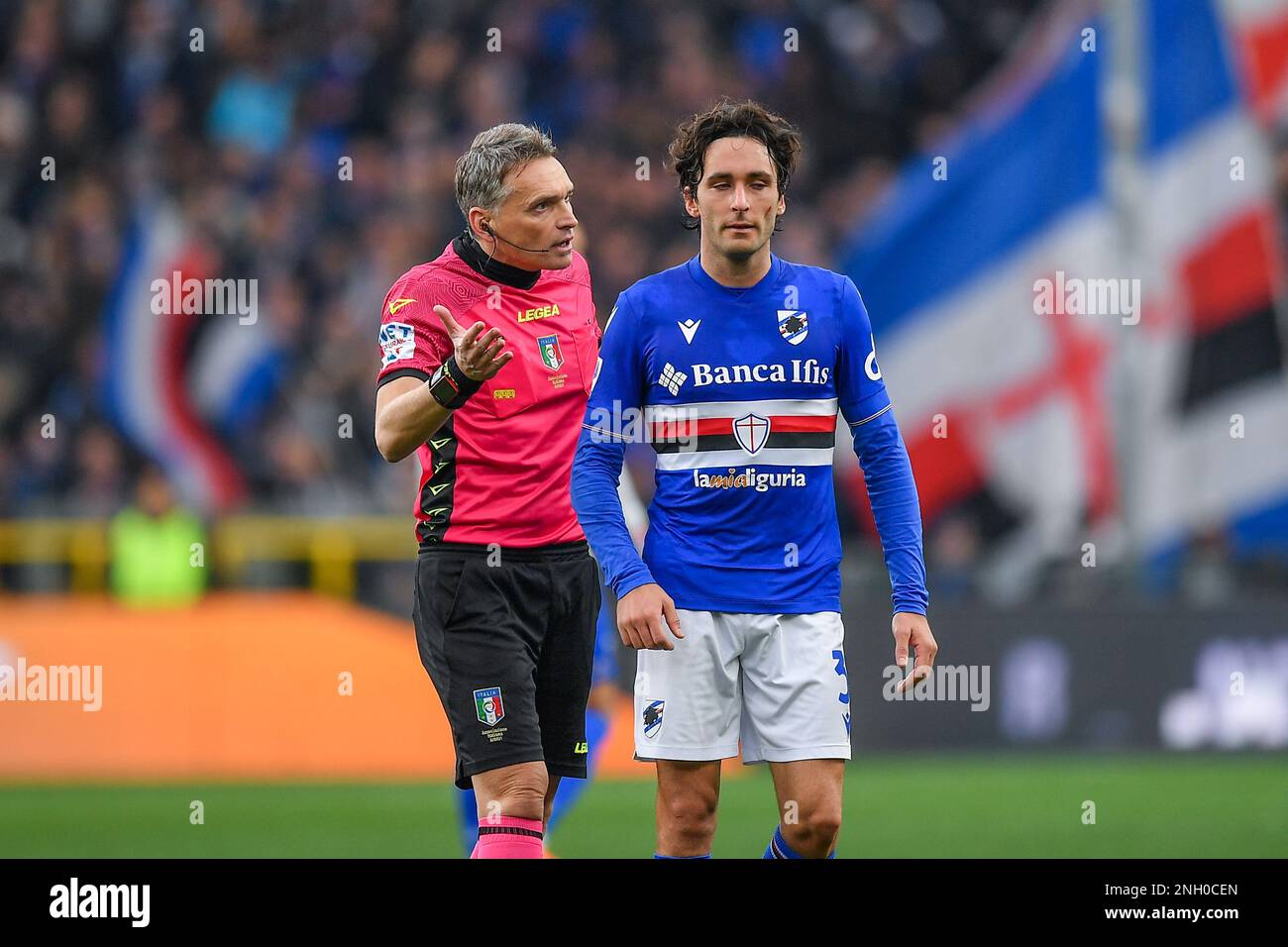 Luigi Ferraris stadium, Genova, Italy, February 18, 2023, The Referee ...