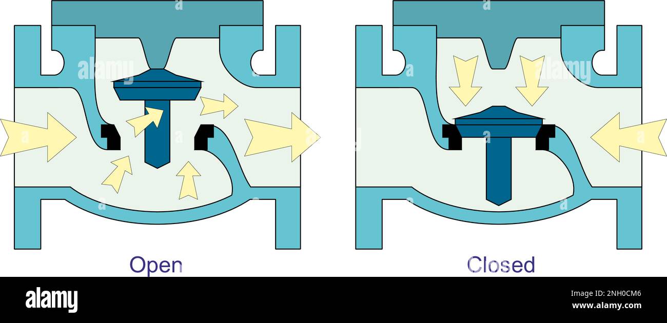 Lift Check Valve Actions Stock Vector Image & Art - Alamy
