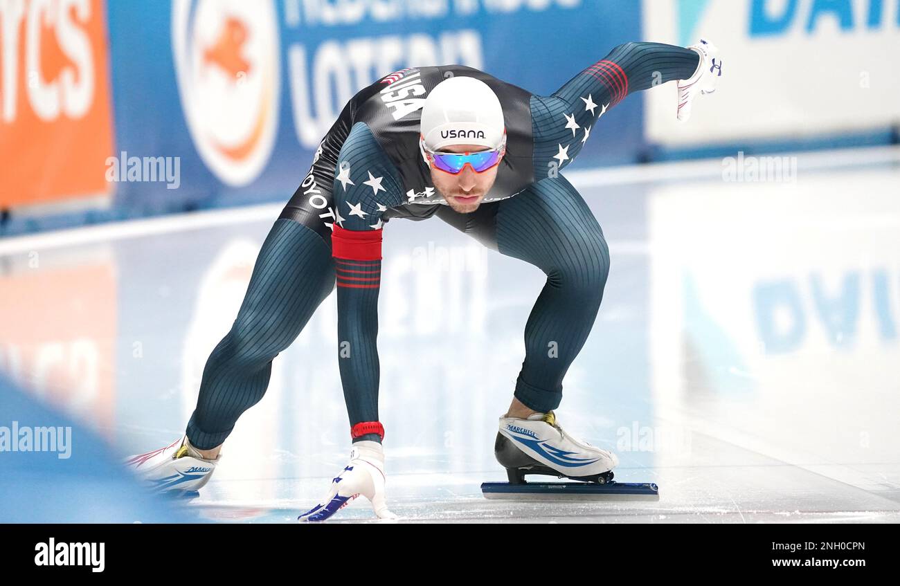 Emery Lehman (USA) in action on 1500m men during ISU World Cup Final ...