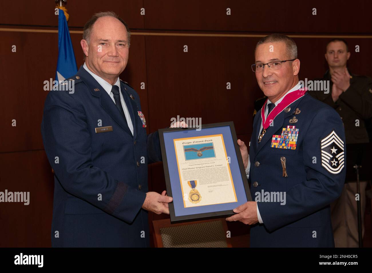 Command Chief Master Sgt. Daniel Conner receives The Oregon National ...