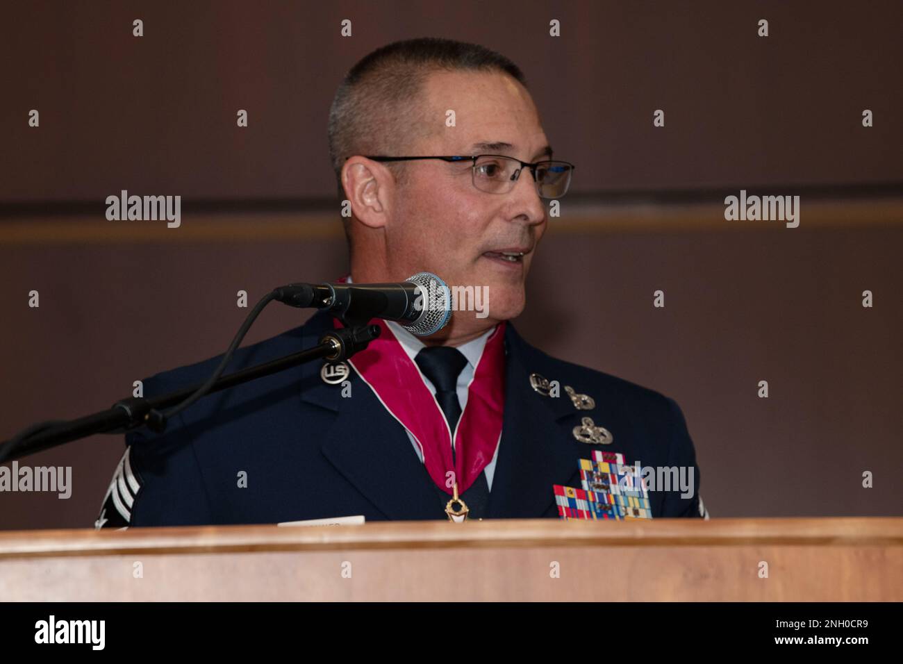 Command Chief Master Sgt. Daniel Conner delivers his formal retirement ...
