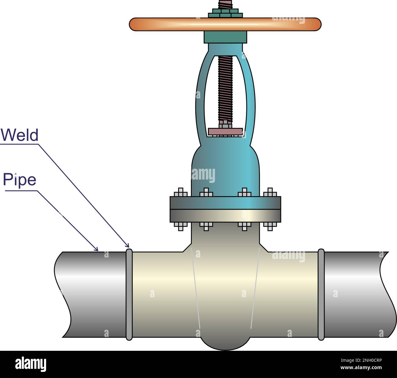 Gate valve welded Stock Vector Images - Alamy