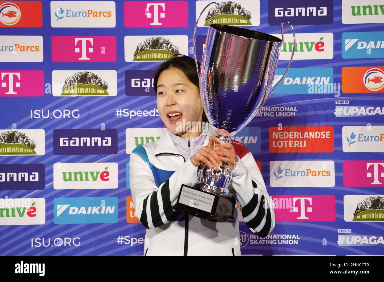 The Overall Trophys 500m women is for Min-Sun Kim (KOR) during ISU ...