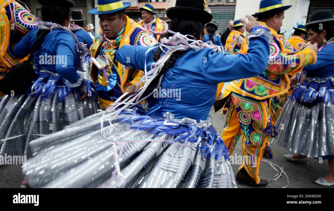 Sao Paulo, Brazil. 19th Feb, 2023. Bolivians Revelers dancing during ...