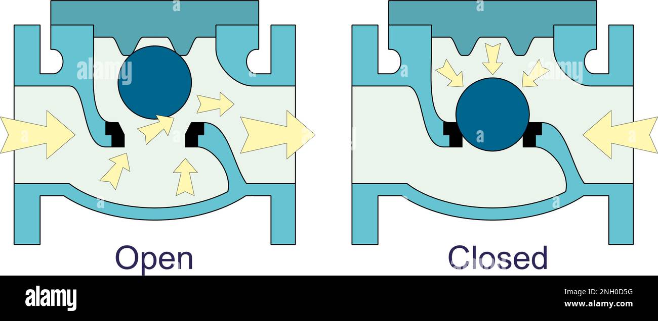 Ball Check Valve Actions Stock Vector Image & Art - Alamy