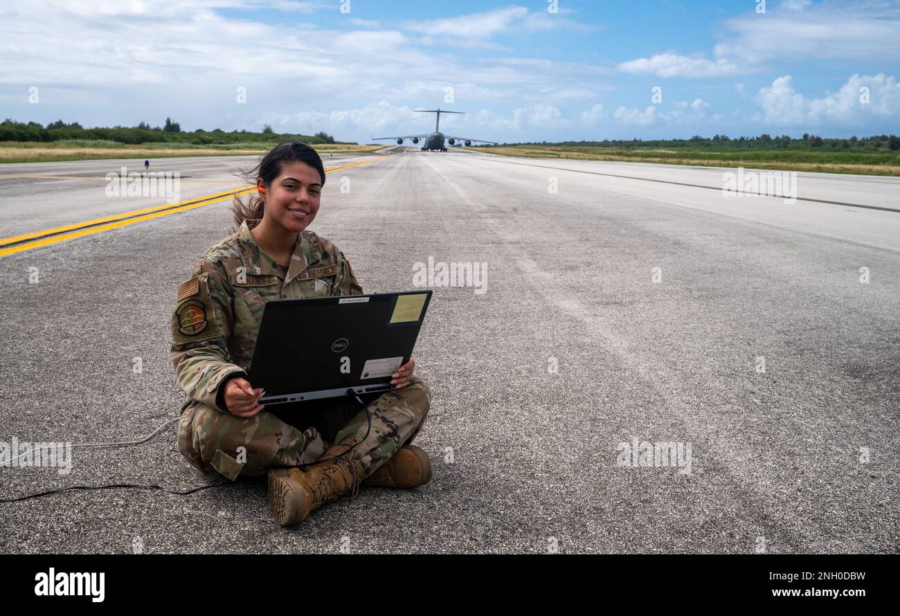 U.S. Air Force intelligence analyst conducts an agile combat employment ...