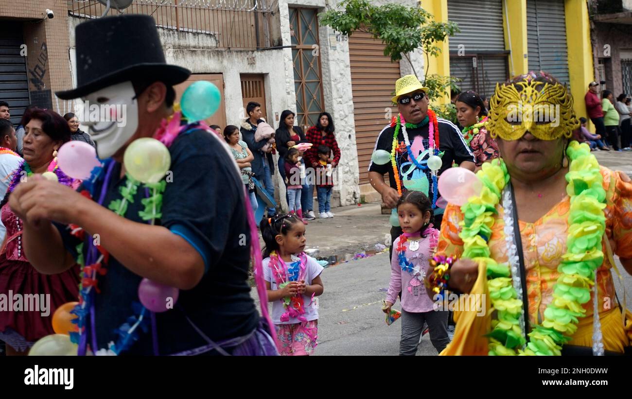 Sao Paulo, Brazil. 19th Feb, 2023. Bolivians Revelers dancing during ...