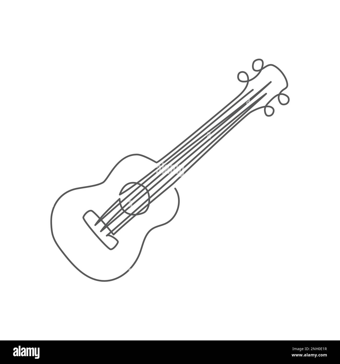 Guitar One line drawing on white background Stock Vector Image & Art ...