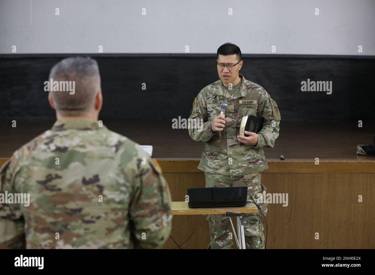 U.S. Army Chaplain (Maj.) Joshua Kim of the 1st Brigade Combat Team ...