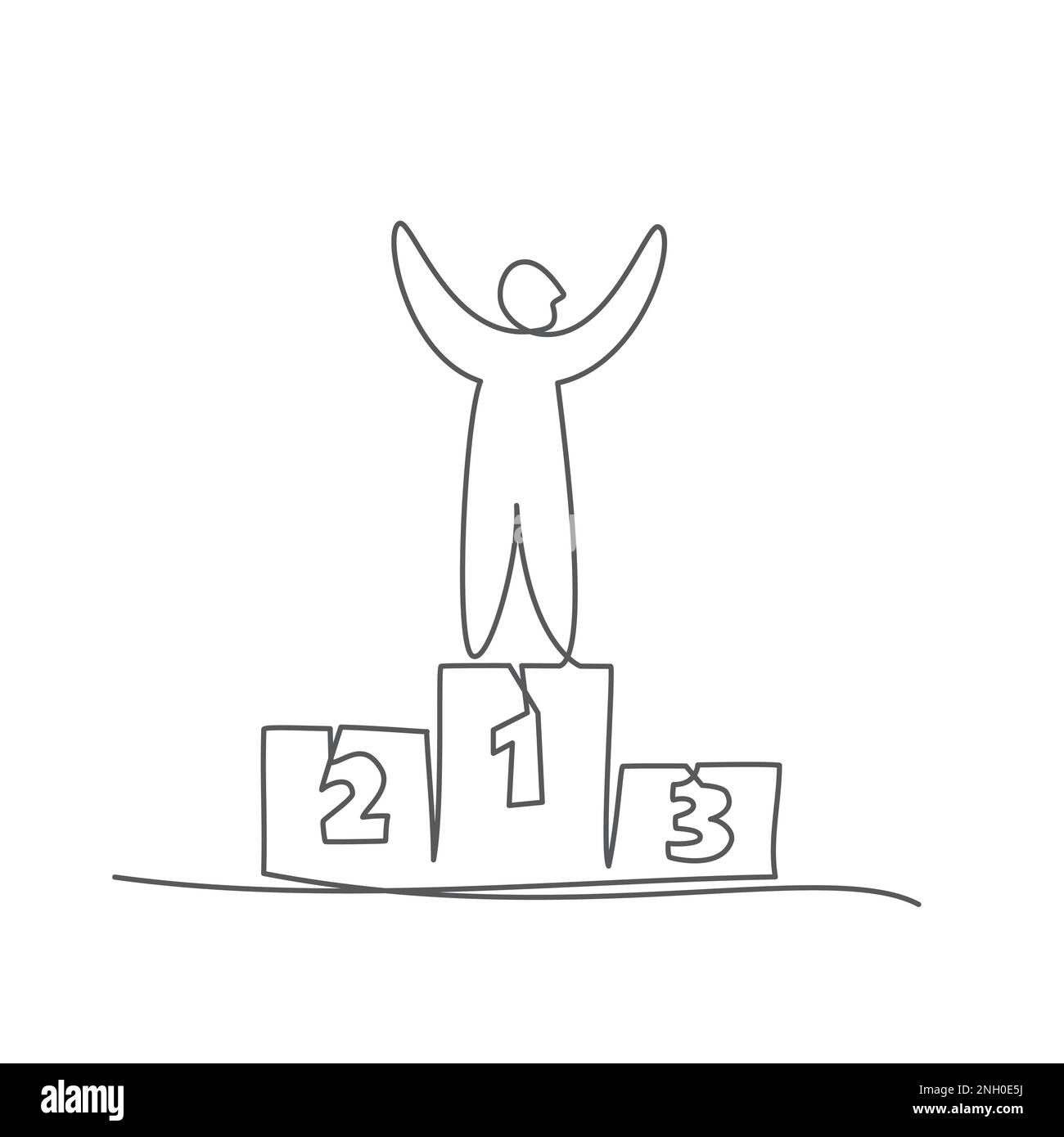 Winner One line drawing Success concept on white Stock Vector Image ...